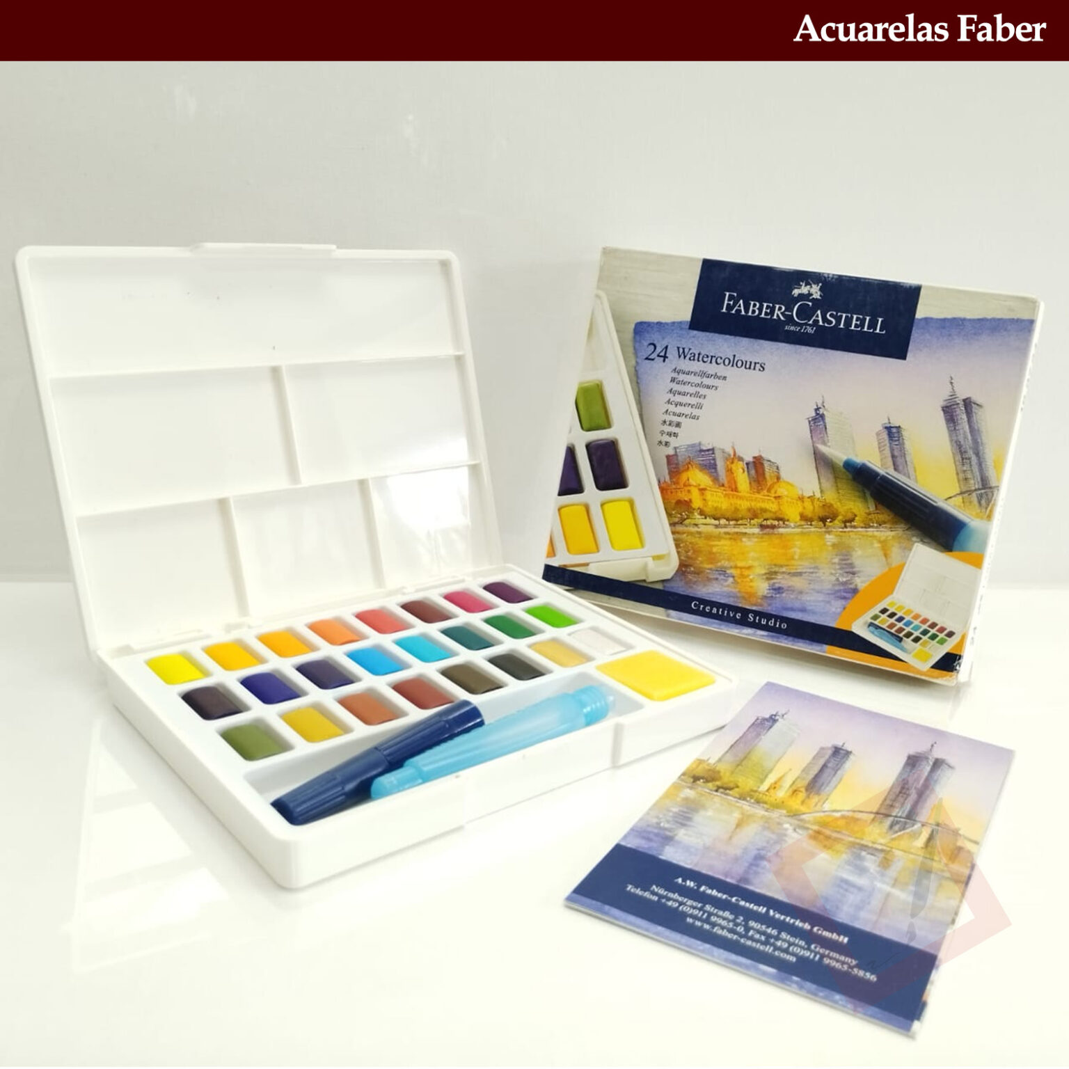 Acuarelas Faber Castell 24 colores – PRECISE | Materiales de Arte Ecuador